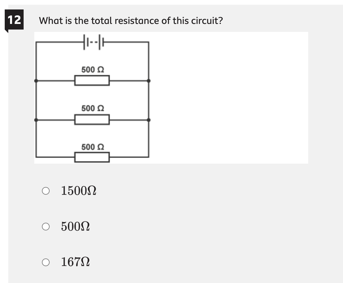 Solved 12. ﻿What is the total resistance of this | Chegg.com