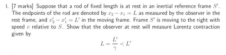 Solved 3. [7 marks] Suppose that a rod of fixed length is at | Chegg.com