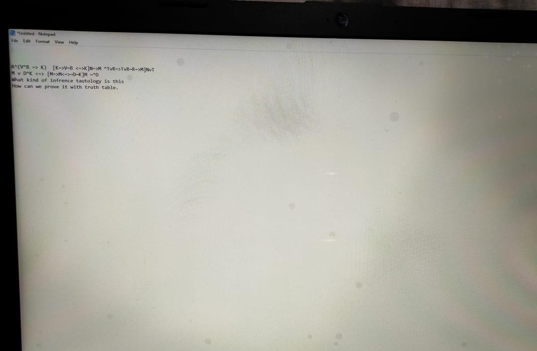 Solved Untitled - Notepad File Edit Format View Help A(V^B | Chegg.com Solved Untitled - Notepad File Edit Format View Help A(V^B | Chegg.com