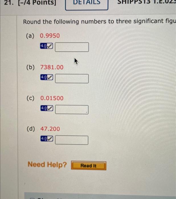 Solved Round the following numbers to two significant | Chegg.com