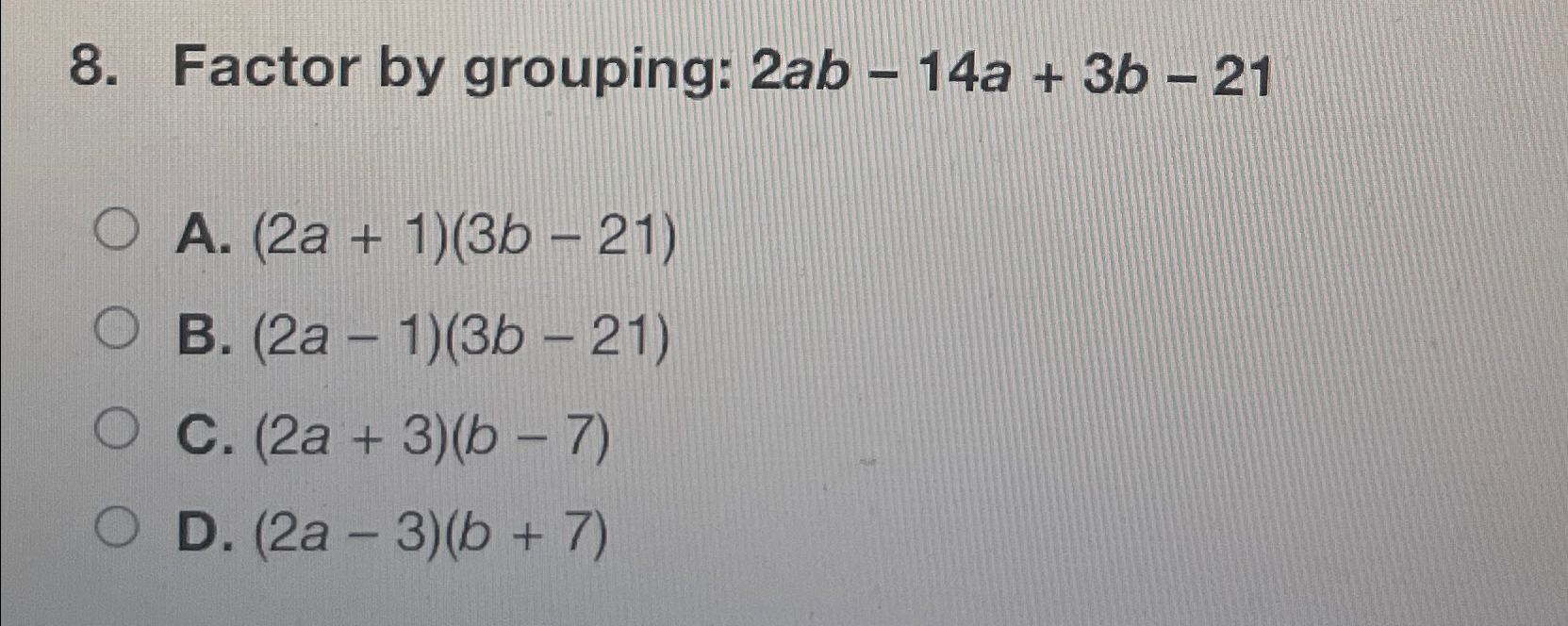 Solved Factor by grouping: | Chegg.com