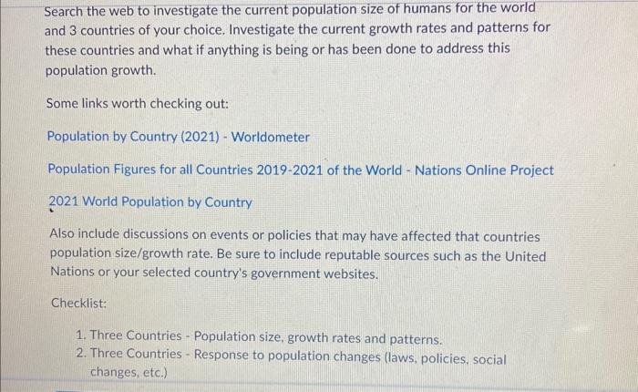 Solved Population by Country (2021) - Worldometer Population | Chegg.com
