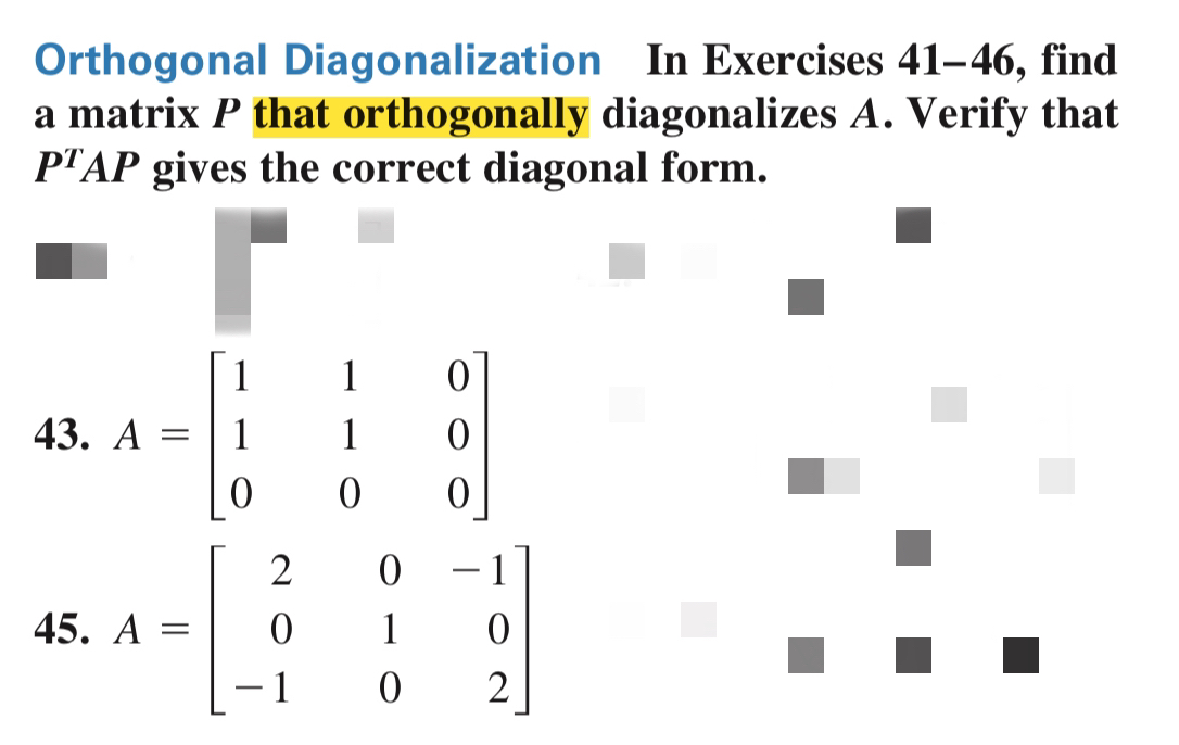 Solved Orthogonal Diagonalization In Exercises 41-46, ﻿find | Chegg.com