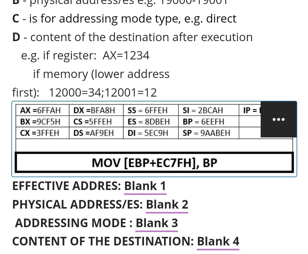 Solved Determine the specific type of addressing mode (SMALL | Chegg.com