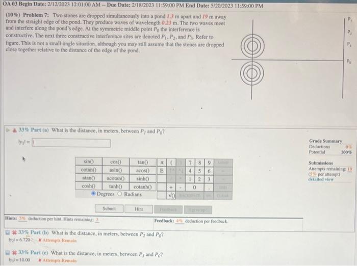 Solved (10\%) Problem 7; Two stones are dropped | Chegg.com