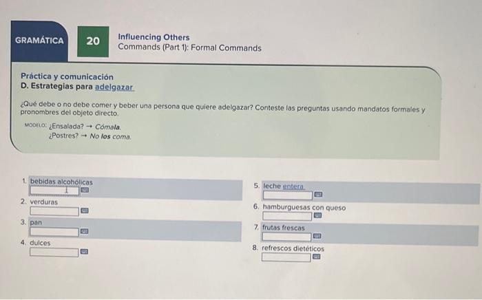 Influencing Others Commands (Part 1): Formal Commands | Chegg.com