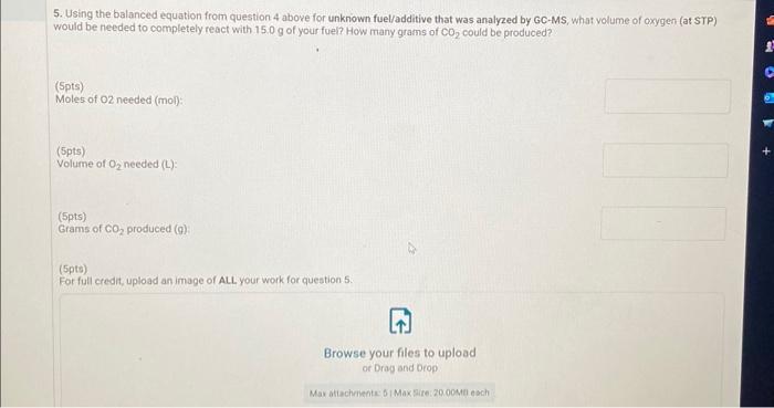 Solved For questions 4 and 5, you will ignore any additives. | Chegg.com