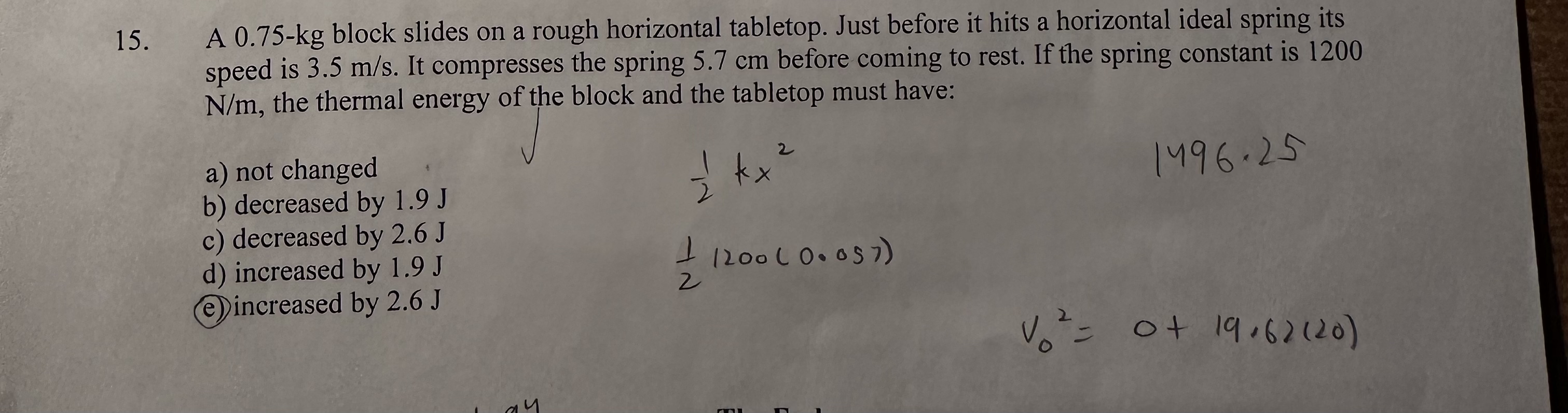 Solved A 0.75-kg ﻿block slides on a rough horizontal | Chegg.com
