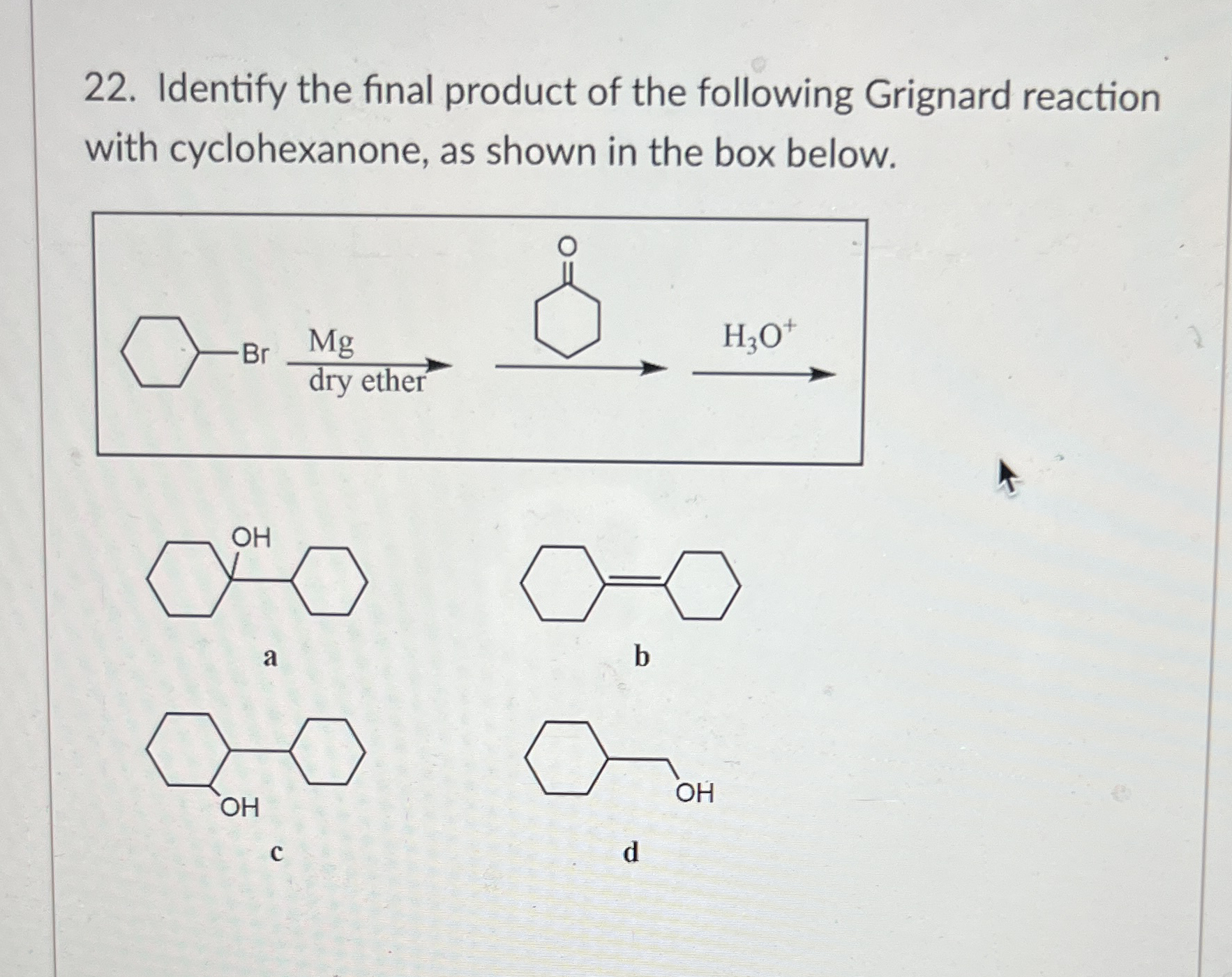 Identify the final product of the following Grignard | Chegg.com