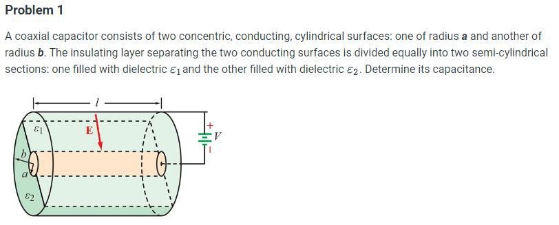 Solved Problem 1A coaxial capacitor consists of two | Chegg.com