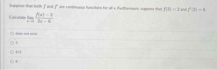 Solved Suppose that both fand f' are continuous functions | Chegg.com