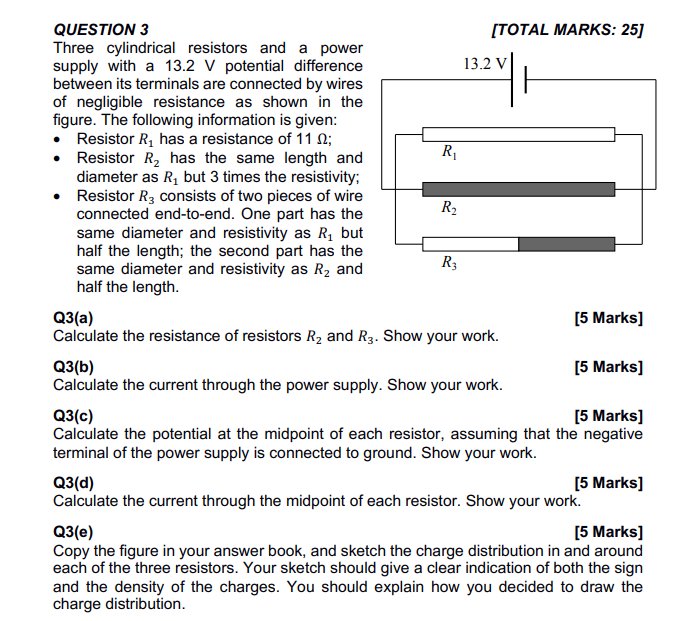 Solved QUESTION 3 [TOTAL MARKS: 25]Three cylindrical | Chegg.com