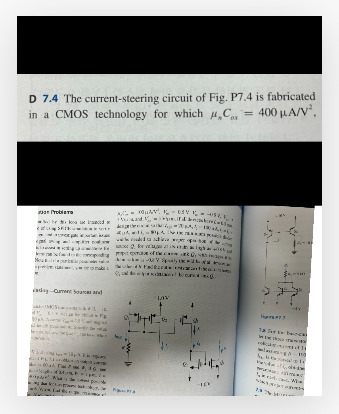 Solved D 7.4 ﻿The current-steering circuit of Fig. P7.4 ﻿is | Chegg.com
