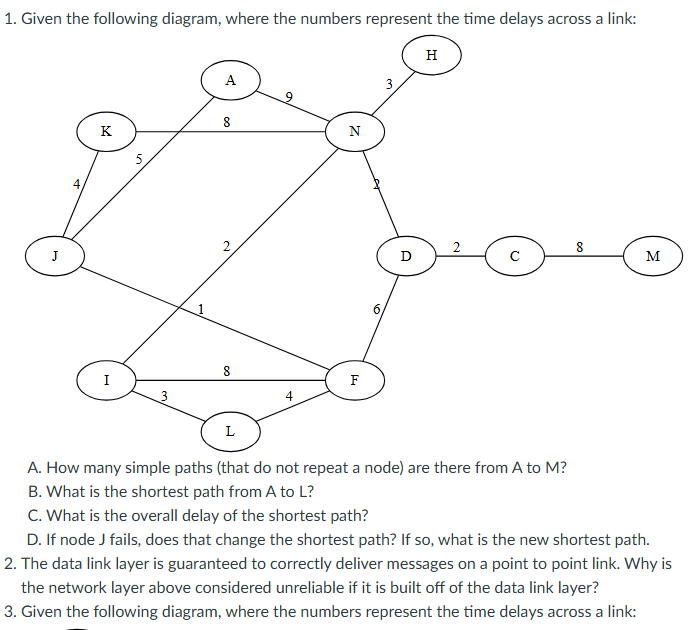 Solved Given the following diagram, where the numbers | Chegg.com