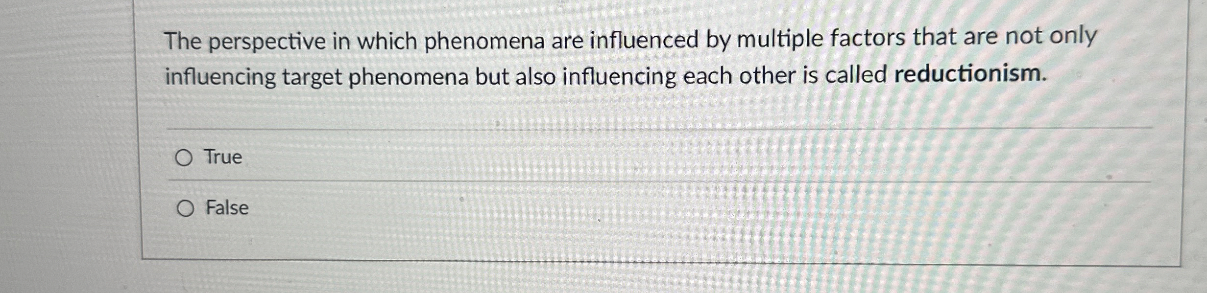 Solved The perspective in which phenomena are influenced by | Chegg.com