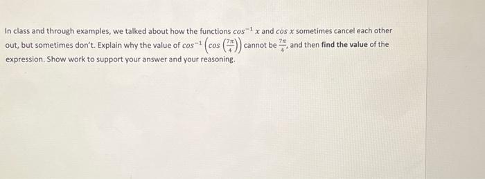 Solved In class and through examples, we talked about how | Chegg.com
