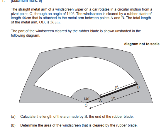 Solved The straight metal arm of a windscreen wiper on a car | Chegg.com