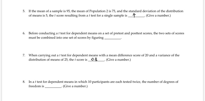 Solved 5. If the mean of a sample is 95, the mean of | Chegg.com