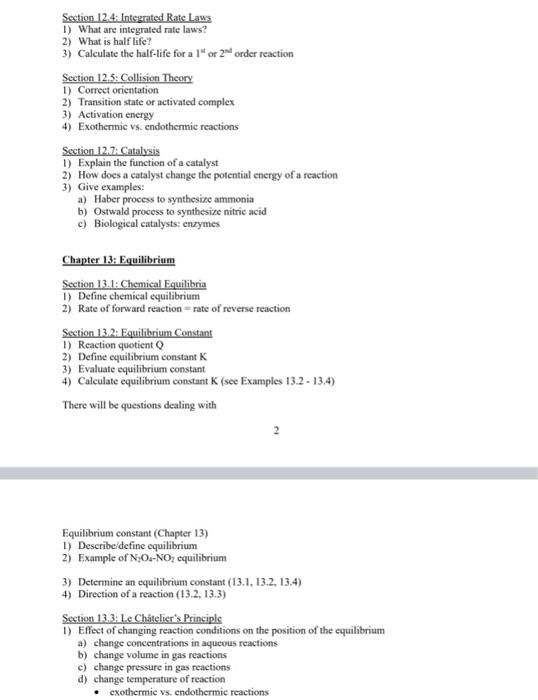 Solved Section 12.4: Integrated Rate Laws 1) What are | Chegg.com