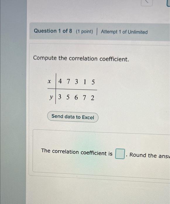 Solved Compute the correlation coefficient. xy4375361752 The | Chegg.com