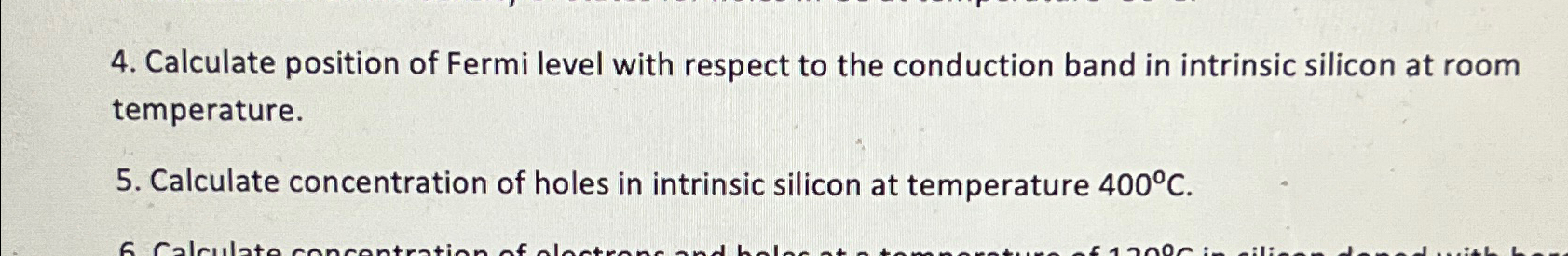 Solved Calculate position of Fermi level with respect to the | Chegg.com