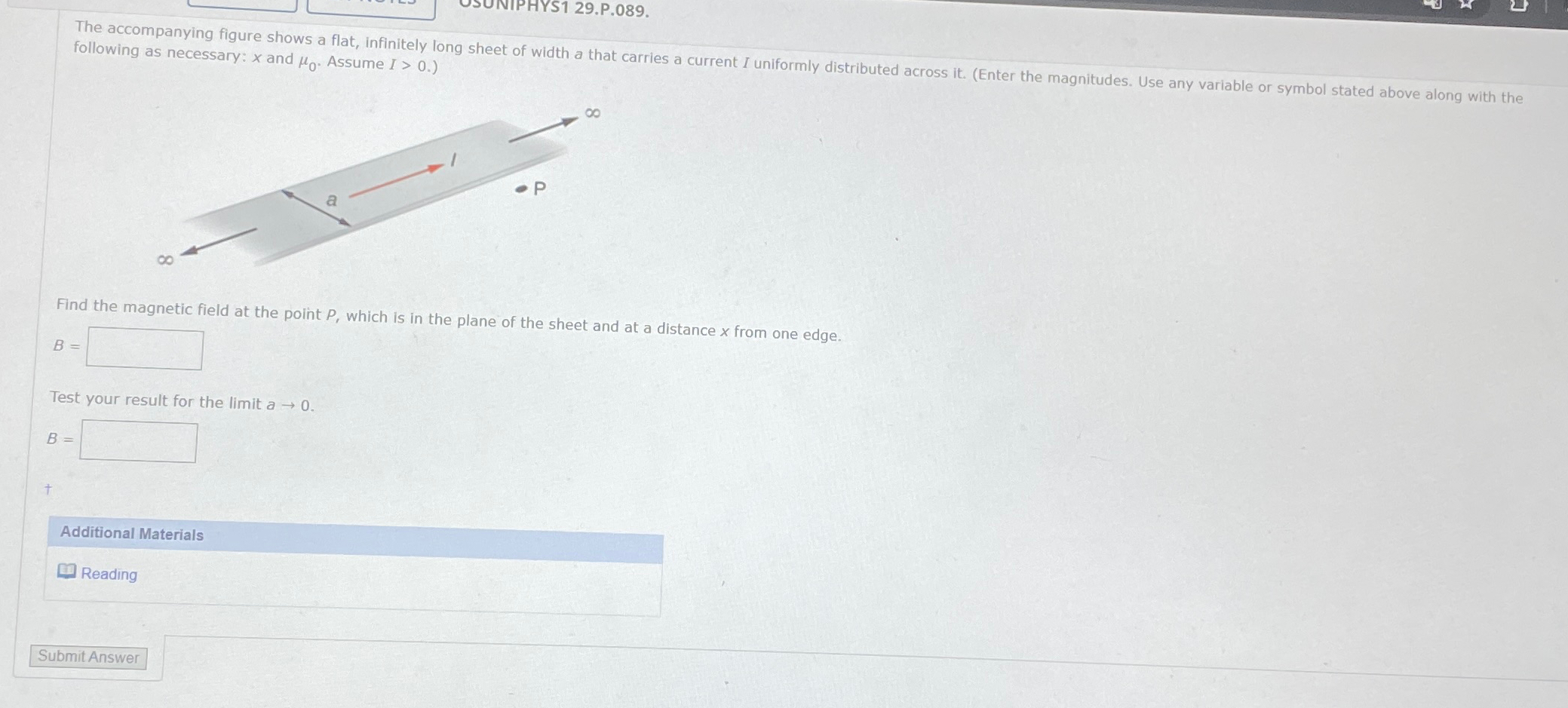 Solved The accompanying figure shows a flat, infinitely long | Chegg.com