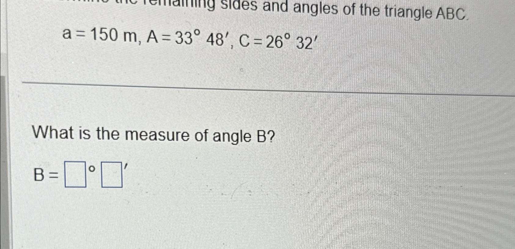 Solved and angles of the triangle | Chegg.com