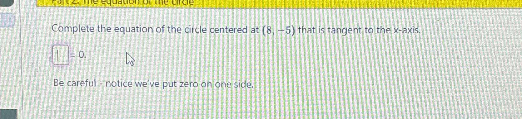 Solved Complete the equation of the circle centered at | Chegg.com