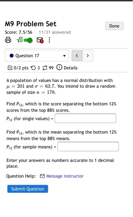 Solved Done M9 Problem Set Score: 7.5/56 11/31 answered 6 VO | Chegg.com