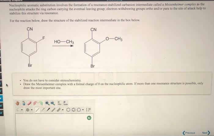 Solved Nucleophilic aromatic substitution involves the | Chegg.com
