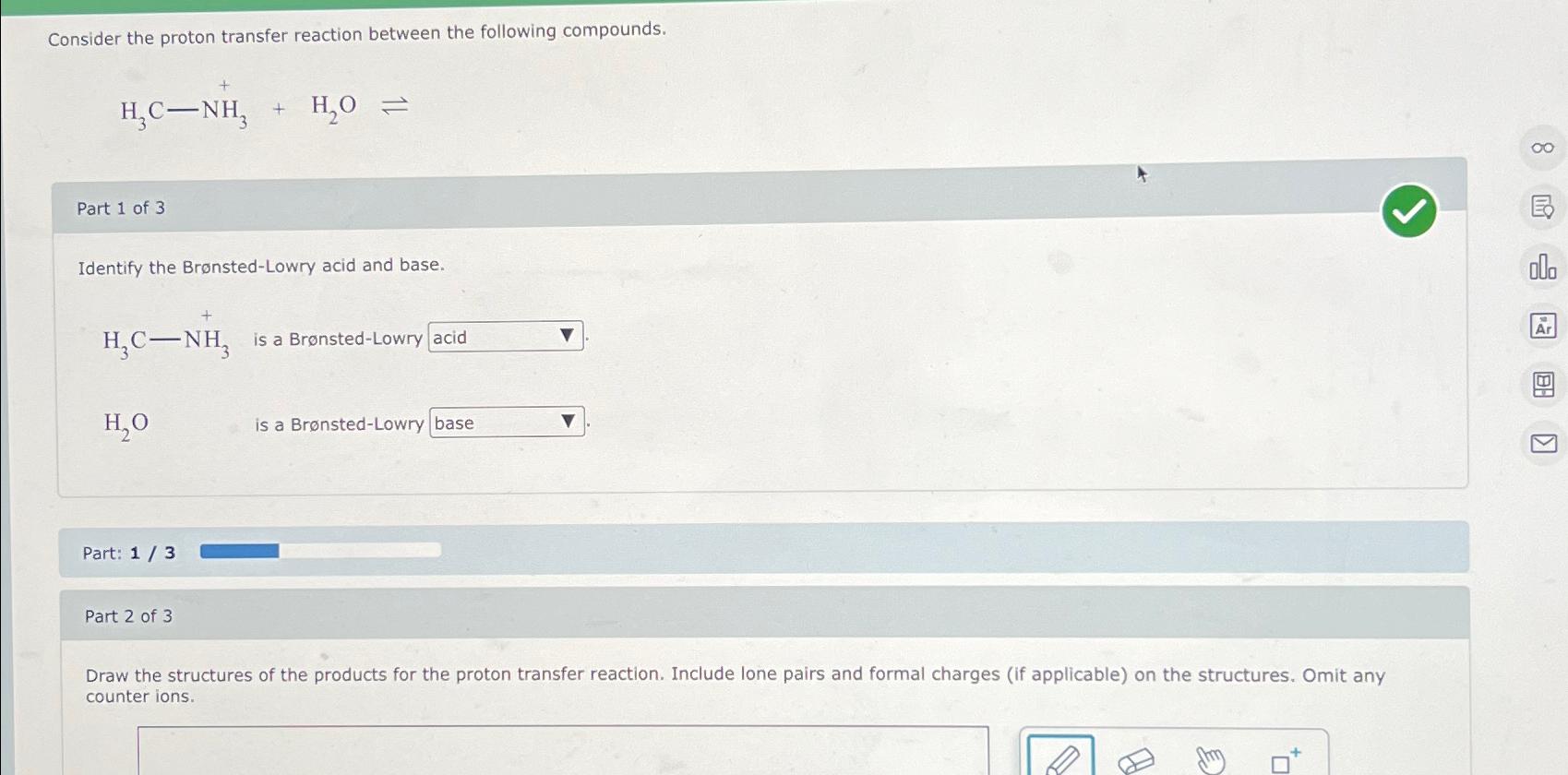 Solved Consider the proton transfer reaction between the | Chegg.com