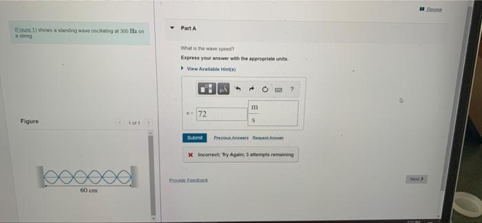 Solved (Eigure 1) shows a standing wave oscillating at 300 | Chegg.com