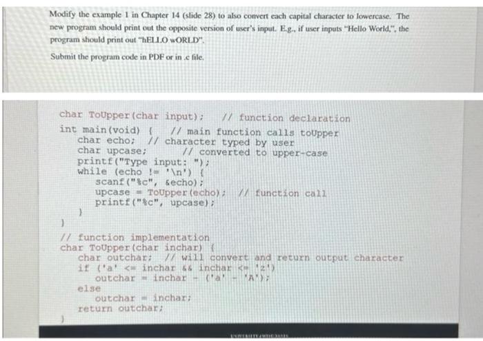 Solved Modify the example 1 in Chapter 14 (slide 28) to also | Chegg.com