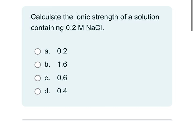 Solved Calculate the ionic strength of a solution containing | Chegg.com