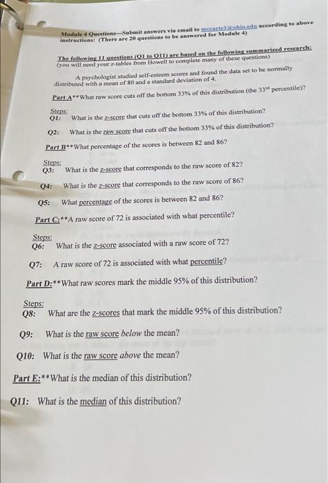 Solved Module 4 Questions Submit answers via email to | Chegg.com