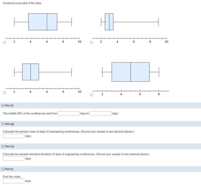 Solved EP Pirtin)Construct a box plot of the data. Part (n) | Chegg.com