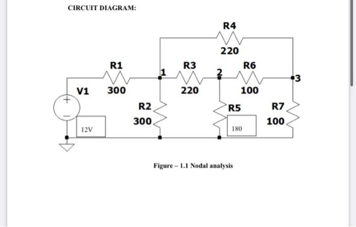 Solved CIRCUIT DIAGRAM: Figure - 1.1 Nodal analysis | Chegg.com