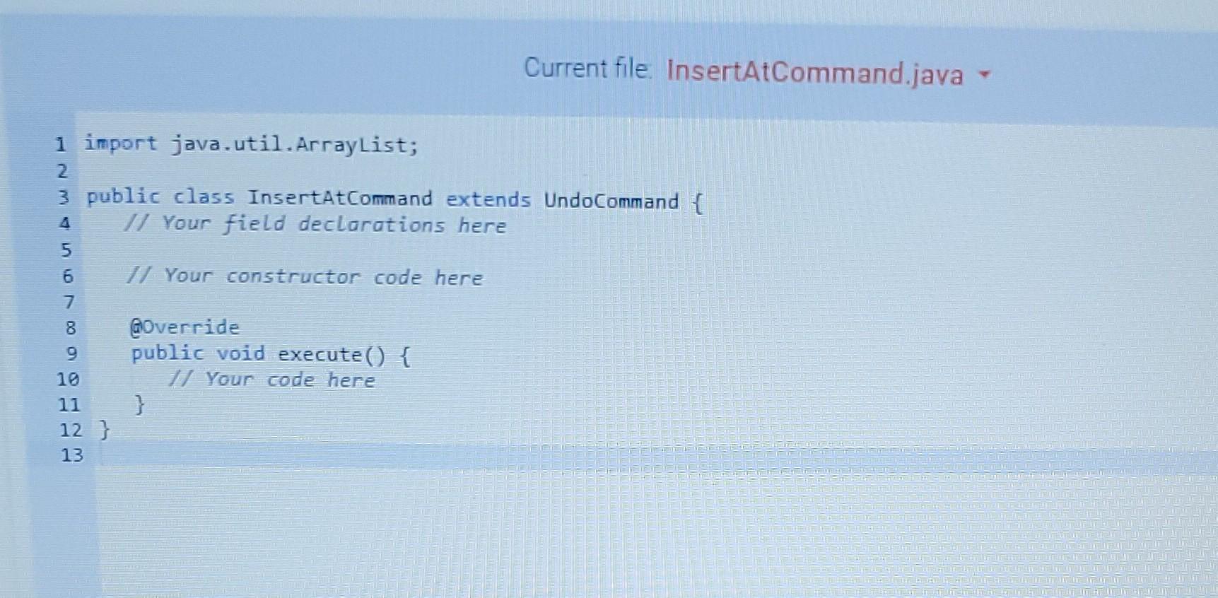 Solved Step 1: Inspect the UndoCommand abstract base class | Chegg.com