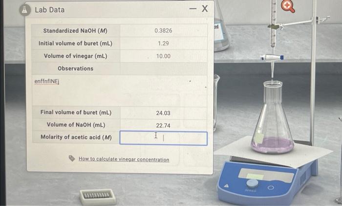 Lab Data How to calculate sodium hydroxide | Chegg.com