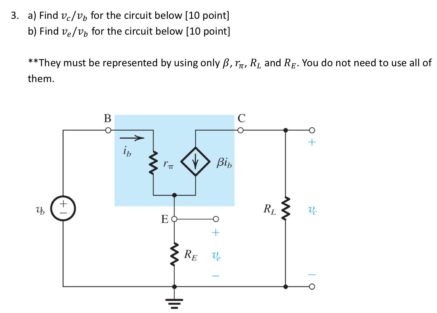 Solved a) ﻿Find vcvb ﻿for the circuit below [10 ﻿point]b) | Chegg.com