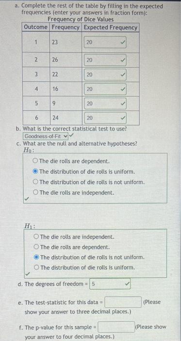 Solved a. Complete the rest of the table by filling in the | Chegg.com