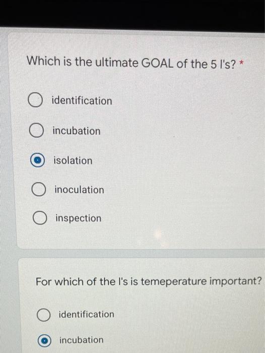 Solved Which is the ultimate GOAL of the 5 l's? * | Chegg.com