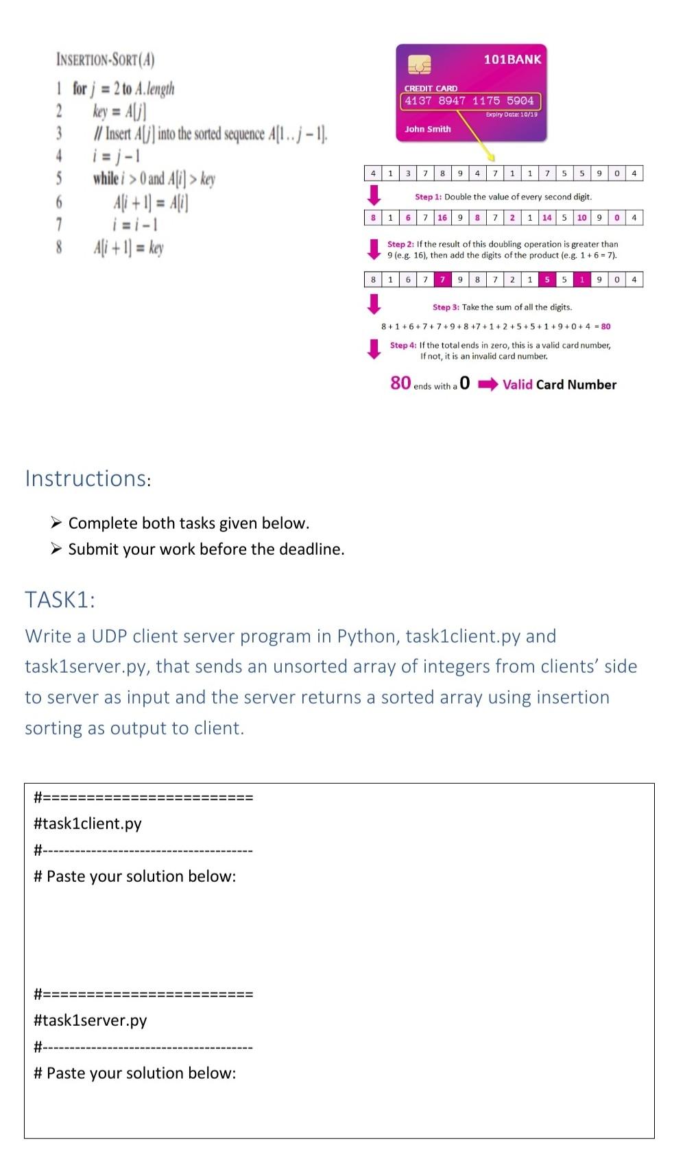 Solved Instructions: Complete both tasks given below. > | Chegg.com