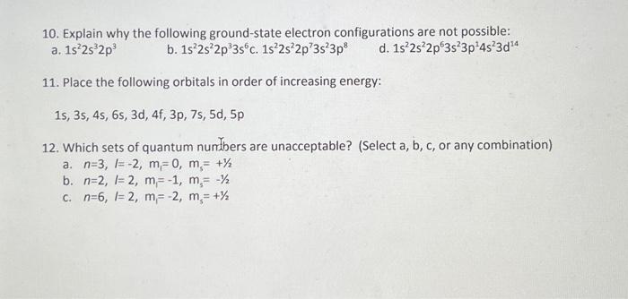 Solved 1. The number of orbitals in a given subshell, such | Chegg.com