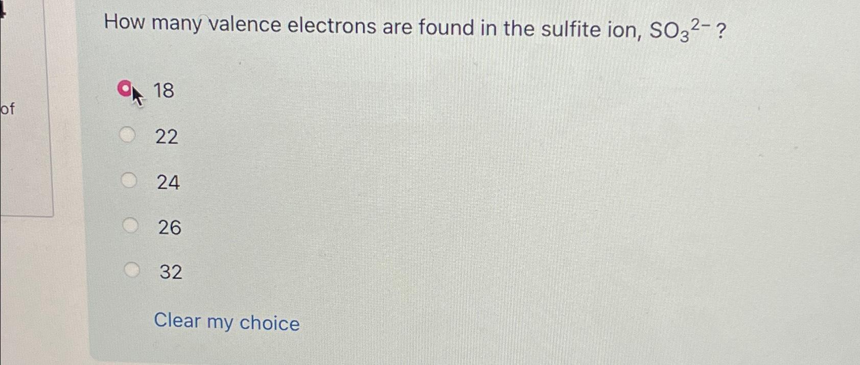 Solved How many valence electrons are found in the sulfite | Chegg.com