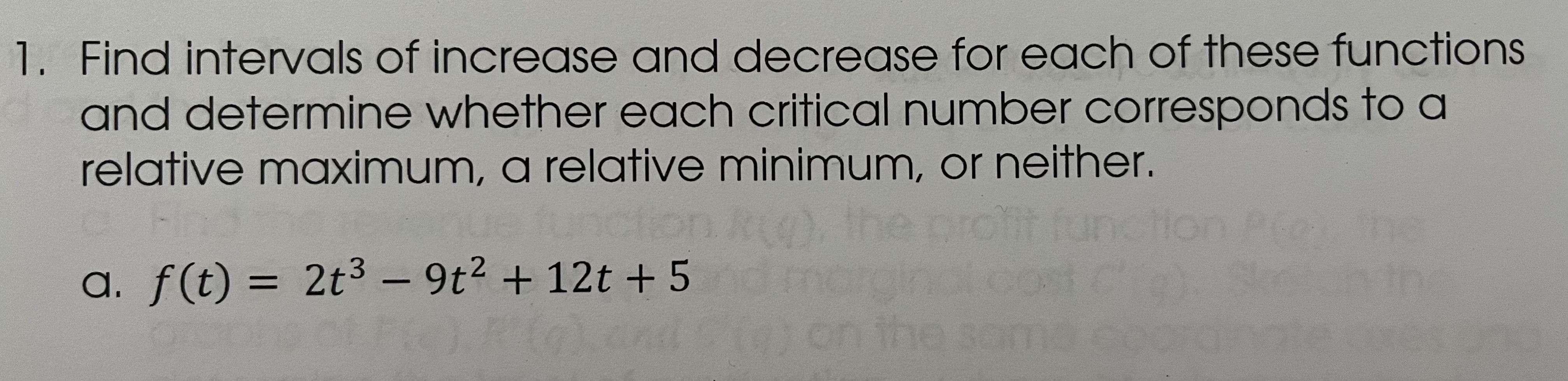 Solved Find intervals of increase and decrease for each of | Chegg.com
