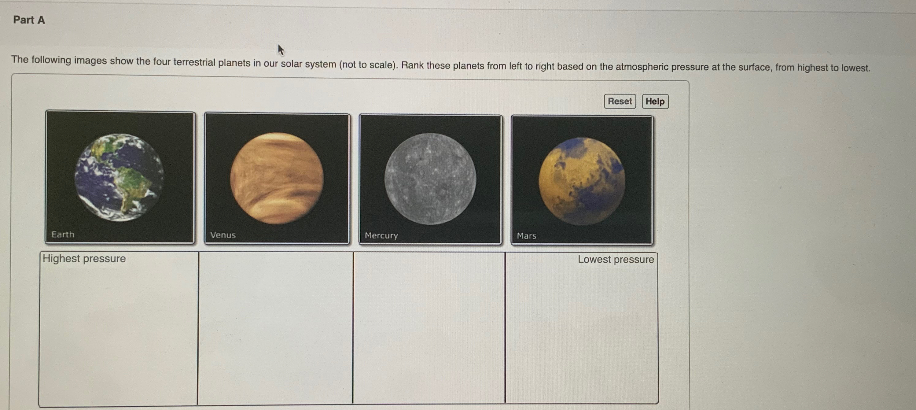 Solved Part AThe following images show the four terrestrial | Chegg.com