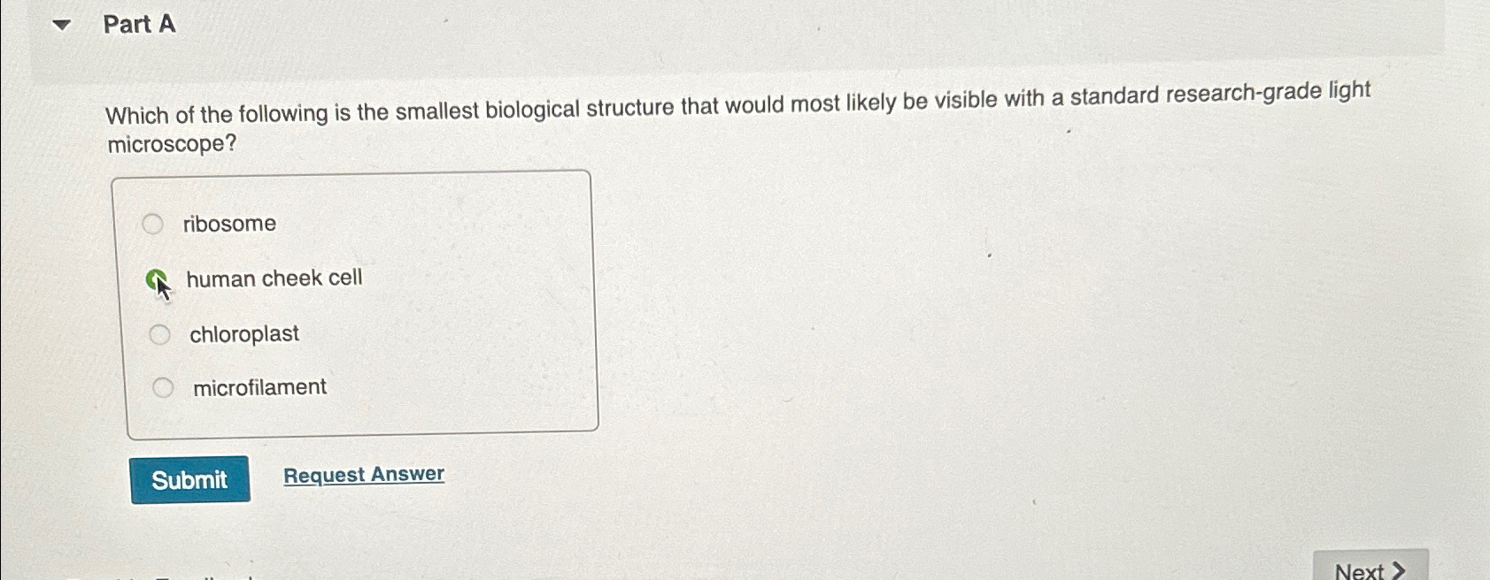Solved Part AWhich of the following is the smallest | Chegg.com