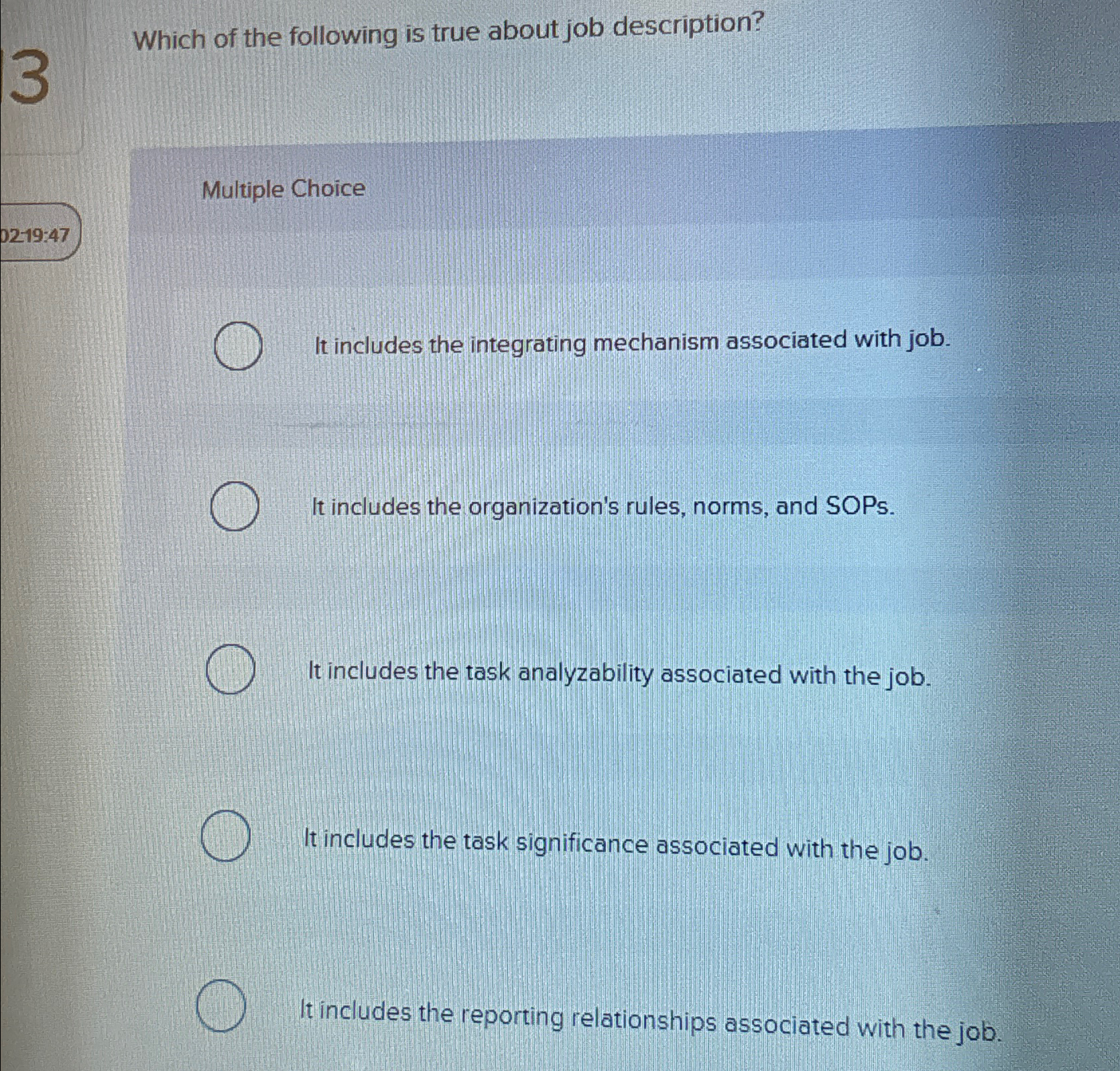 Solved Which of the following is true about job | Chegg.com