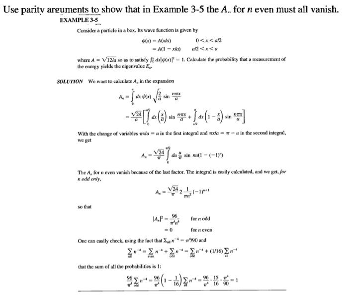 Solved Use parity arguments to show that in Example 3-5 the | Chegg.com
